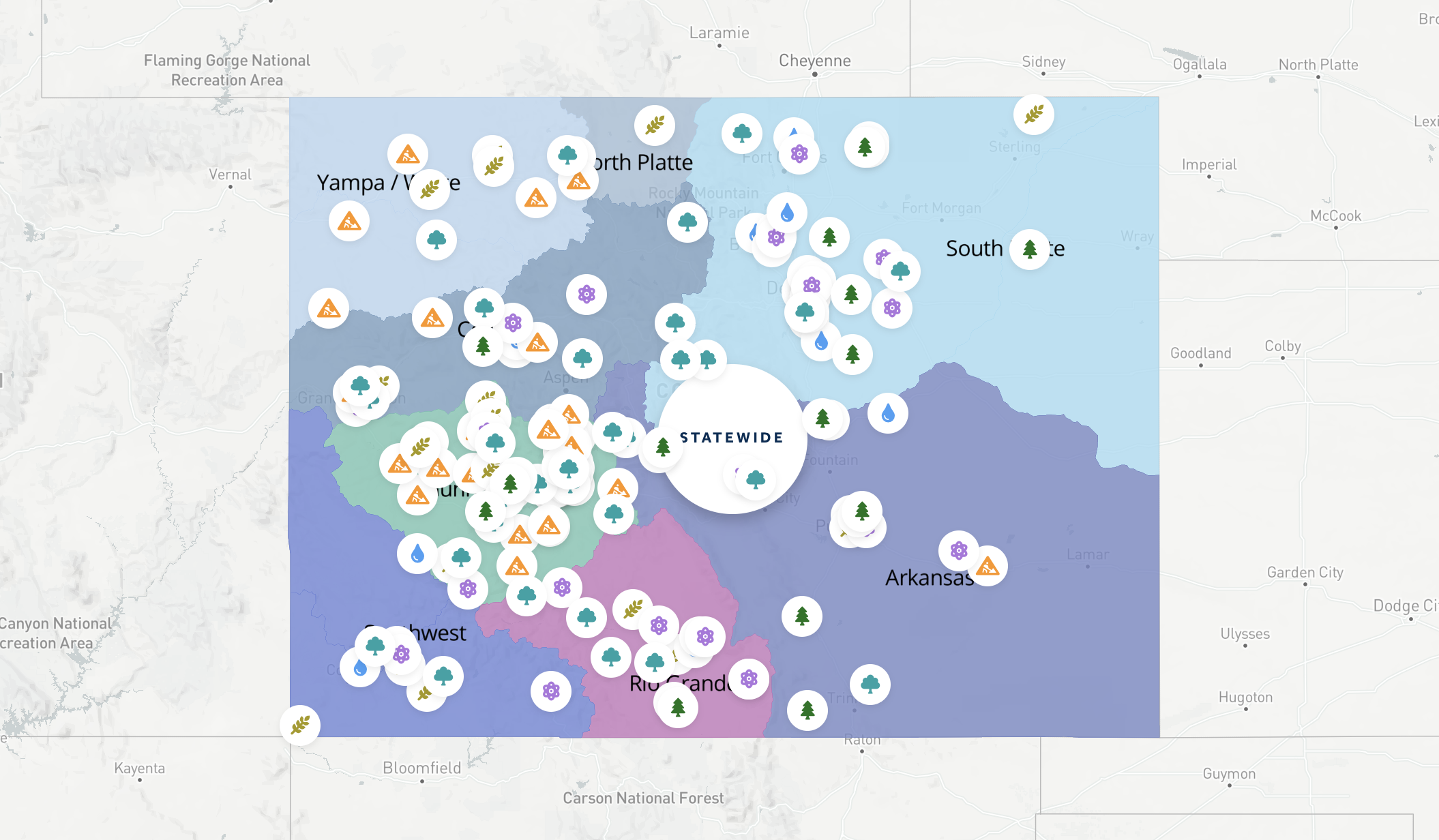 Colorado Water Plan Grant Projects Map - Water for Colorado
